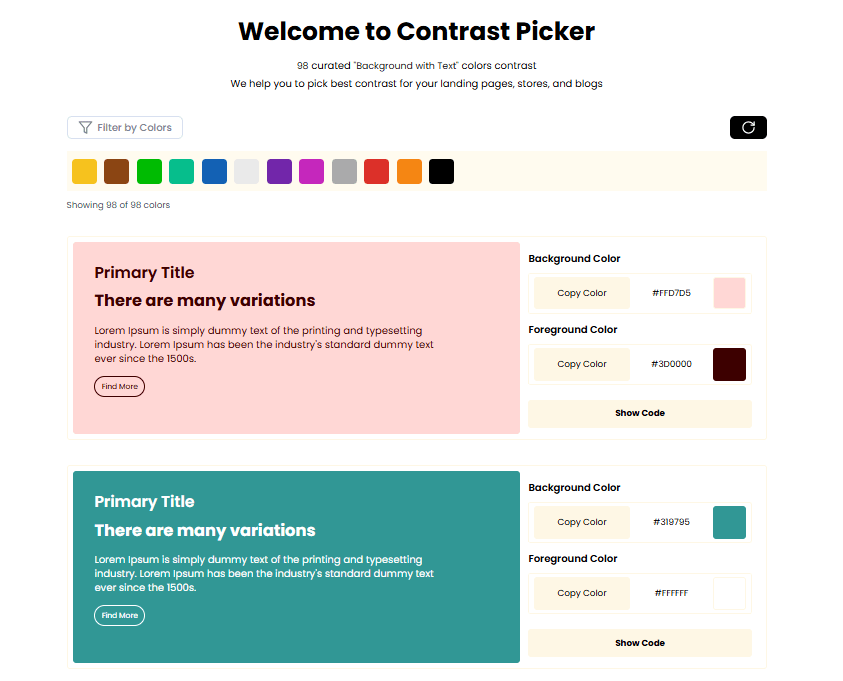 Best UI color contrast picker